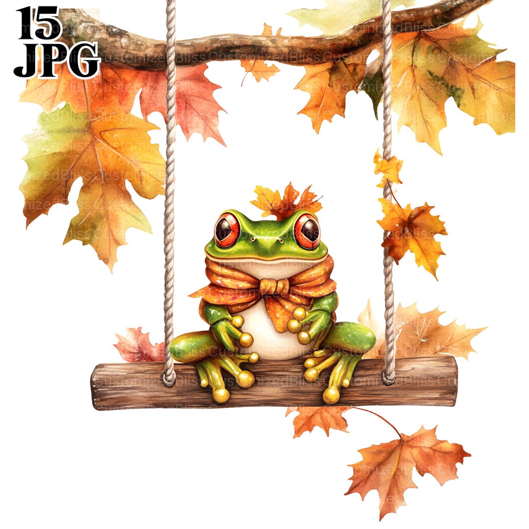 15 Cute Frog Clipart, Autumn Frogs, Cute Animal Clipart, High Quality ...