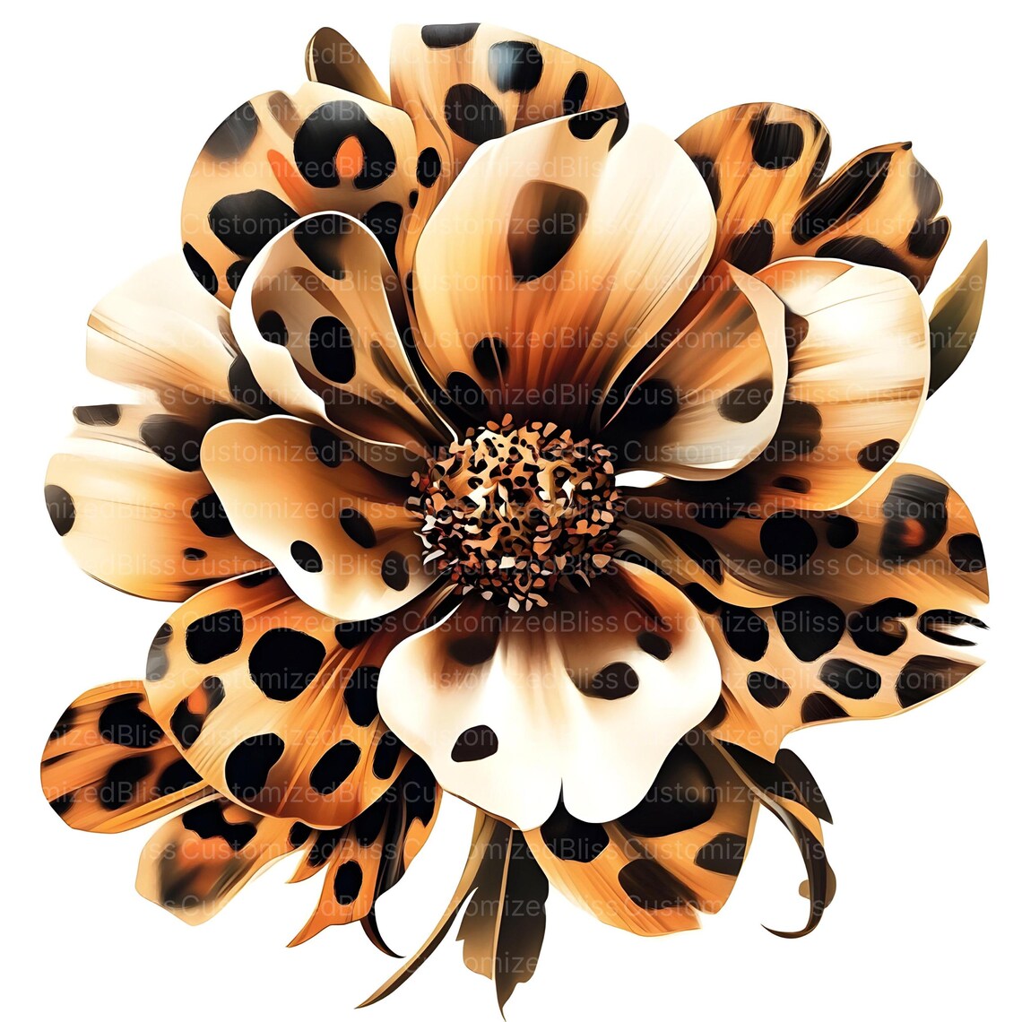 16 Leopard Flowers Clipart, Watercolor Flower Clip Art, Clipart Flowers ...