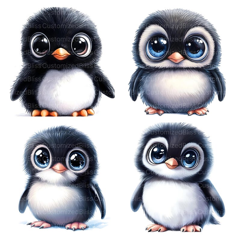 13 Baby Penguin Clipart, Adorable Baby Penguin Clipart Bundle, Penguin ...