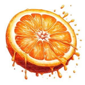 20 Orange Clipart, Juicy Orange Clipart Bundle, Juicy Fruit, Citrus ...