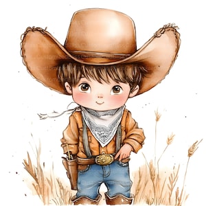 16 Cute Little Cowboy Clipart, Western Clipart, Wild West Clipart ...