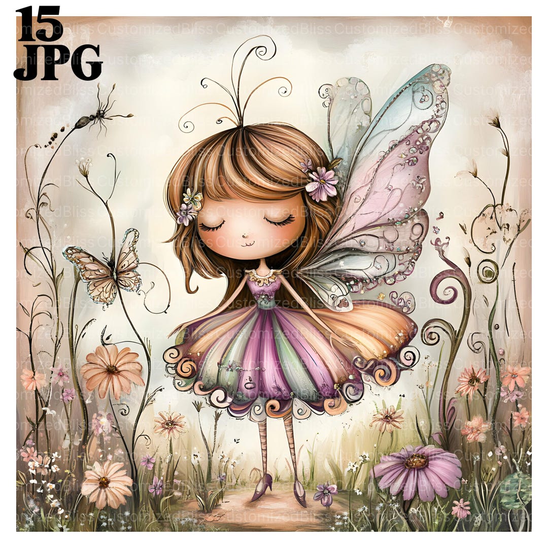 Whimsical Fairy Clip Art, 15 High Quality JPG, Fairies Clipart ...