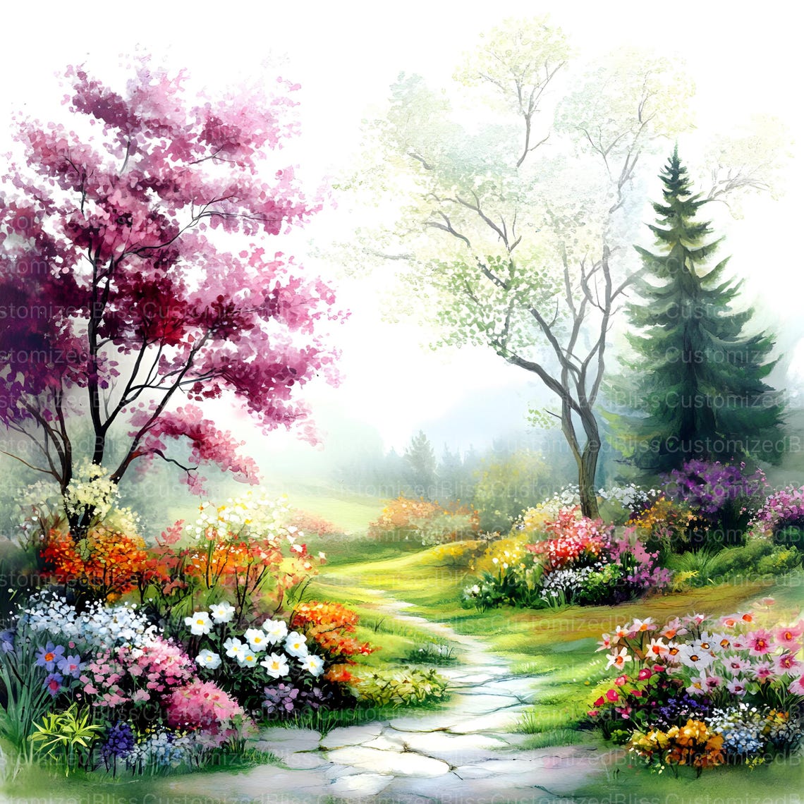 20 Spring Landscape Clipart, Spring Clipart, Nature Clipart, High ...