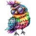 14 Colorful Bird Clipart, Cute Bird, Rainbow Clipart, Cartoon Bird ...