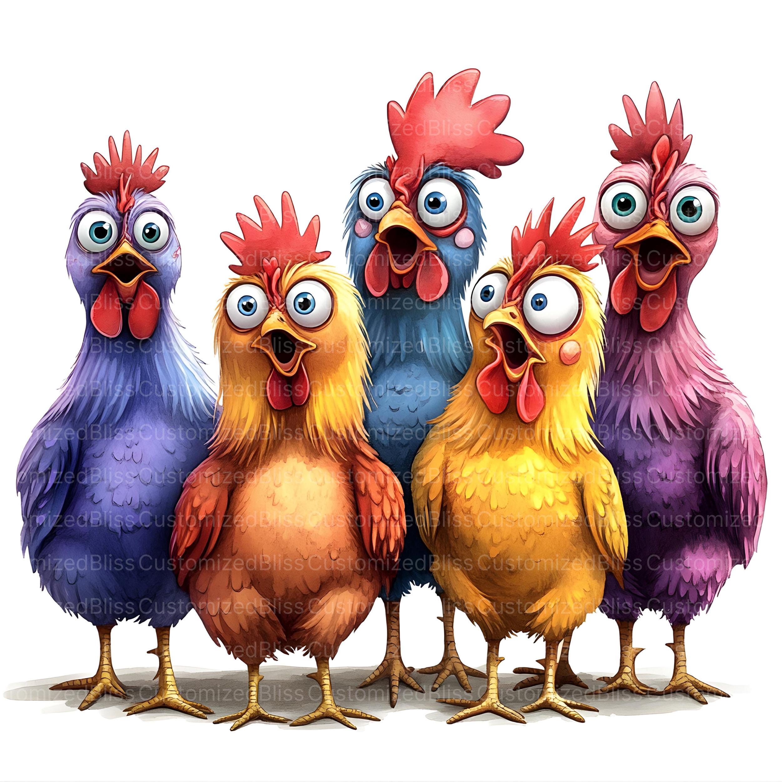18 Cute Chicken Clipart, Funny Animal Clipart, High Quality Jpgs ...