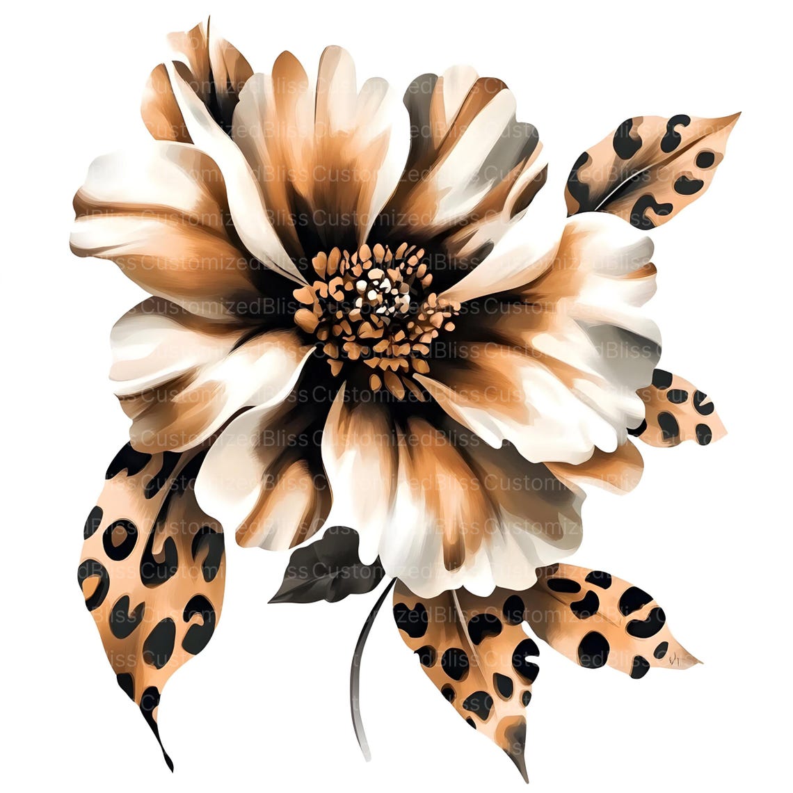 16 Leopard Flowers Clipart, Watercolor Flower Clip Art, Clipart Flowers ...