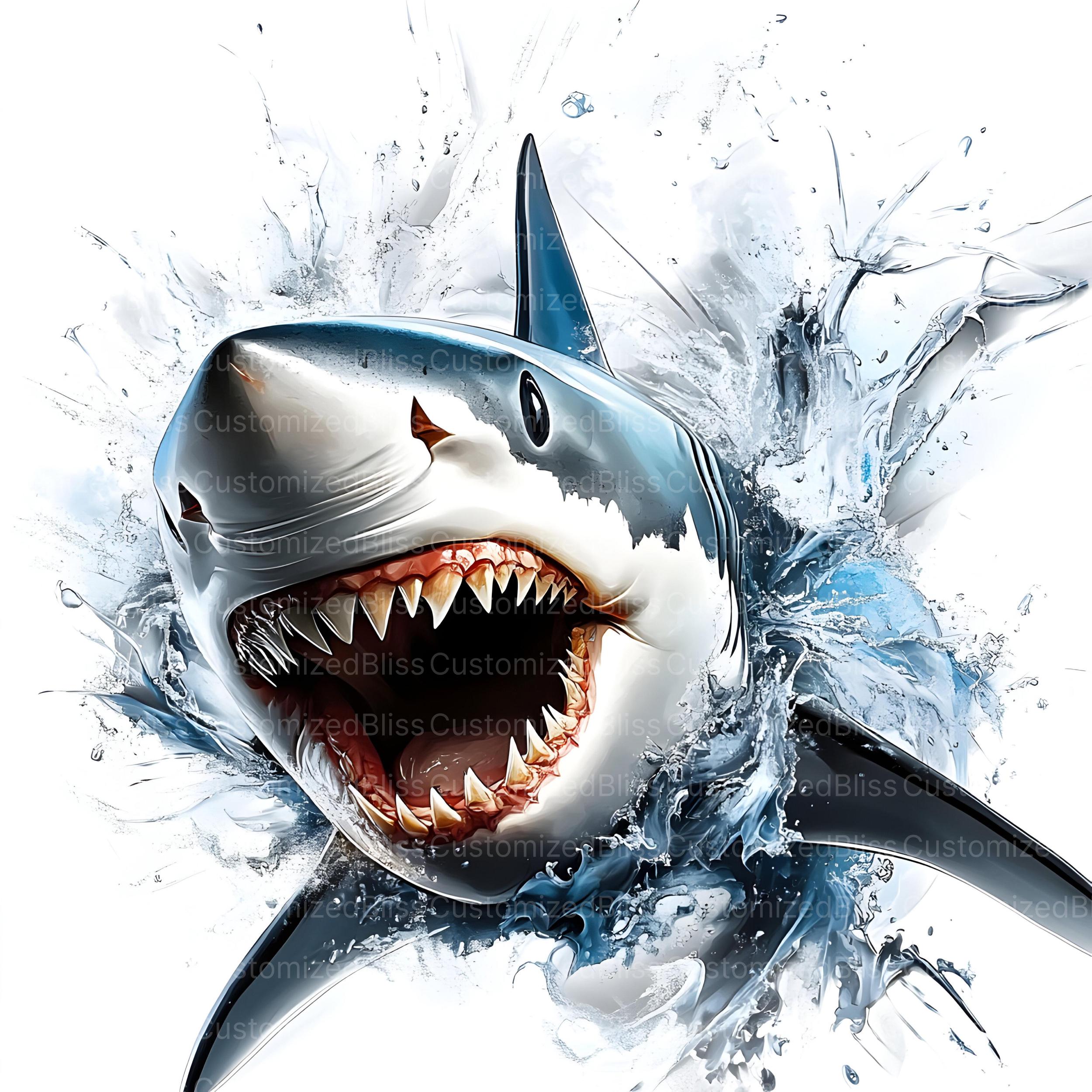 20 Shark Clipart, Shark Graphic, Shark Printables, Ocean Design, Ocean ...