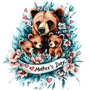 16 Mothers Day Clipart, Bear Clipart, Floral Clipart, High Quality Jpgs ...