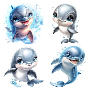15 Cute Dolphin Clipart, Dolphin Graphics, Sea Life Clipart, Underwater ...