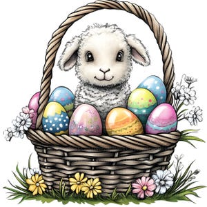 18 Easter Clipart, Easter Lamb, Sheep Clipart, Easter Eggs Clipart ...