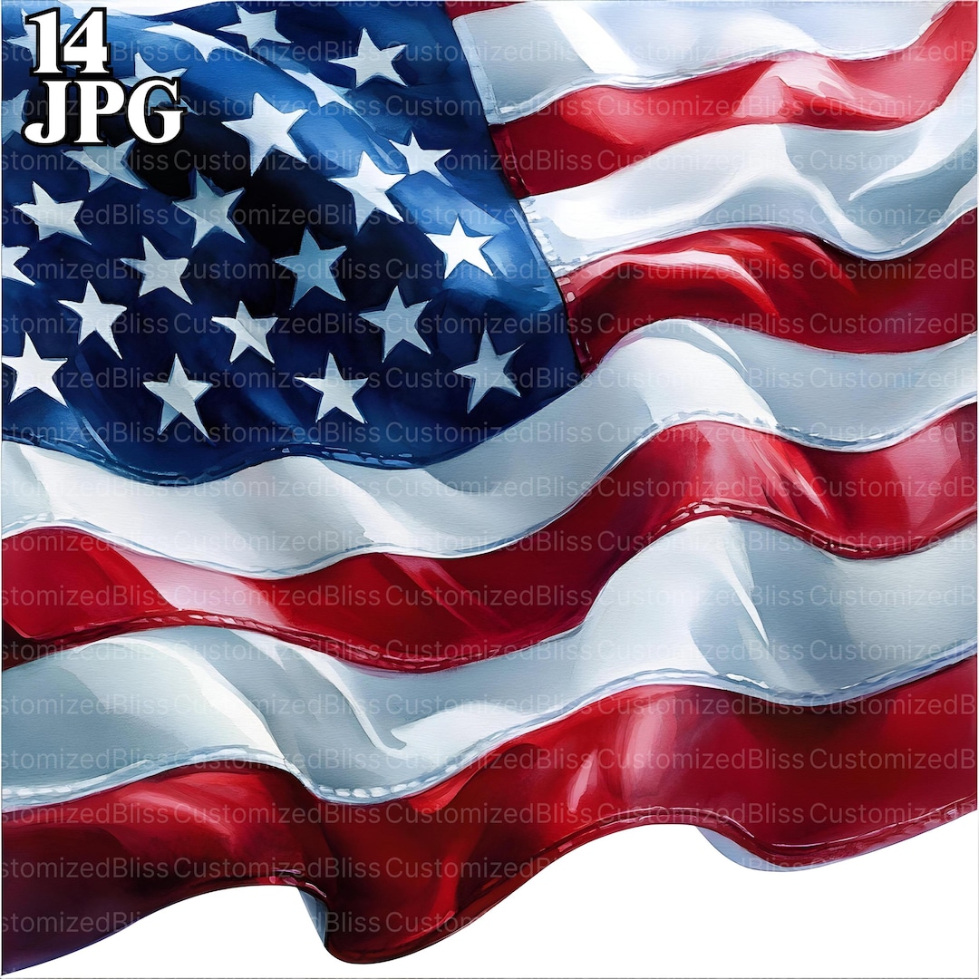 14 USA Flag Clipart, American Flag, Patriotic Clipart, 4th of July ...