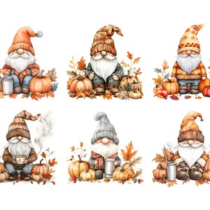 Fall Gnome Clipart Bundle, Autumn Gnome Clipart, Autumn Clipart, Cute ...