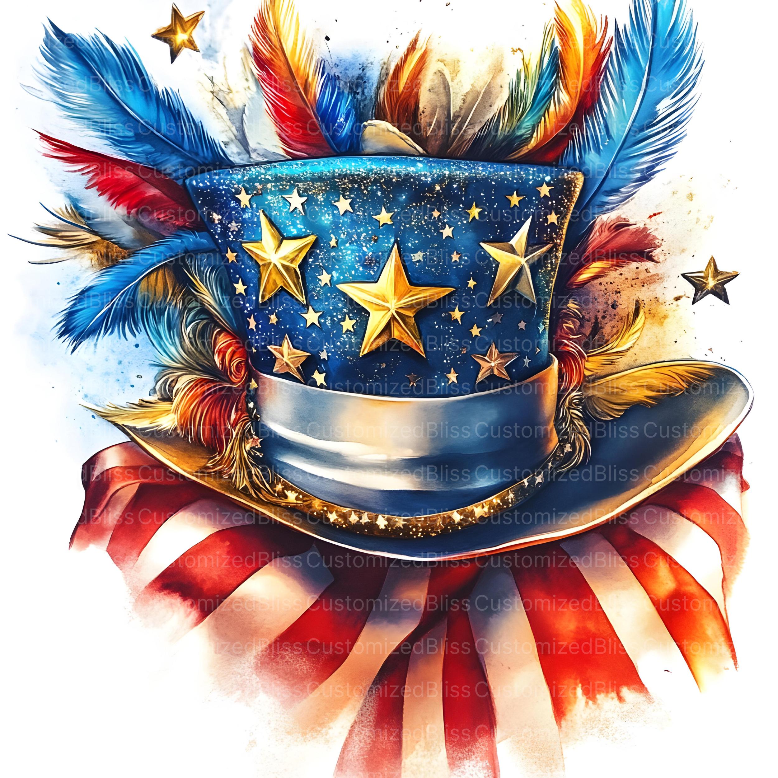 4th July Clipart Bundle, Watercolor Patriotic Clipart, 14 High Quality ...