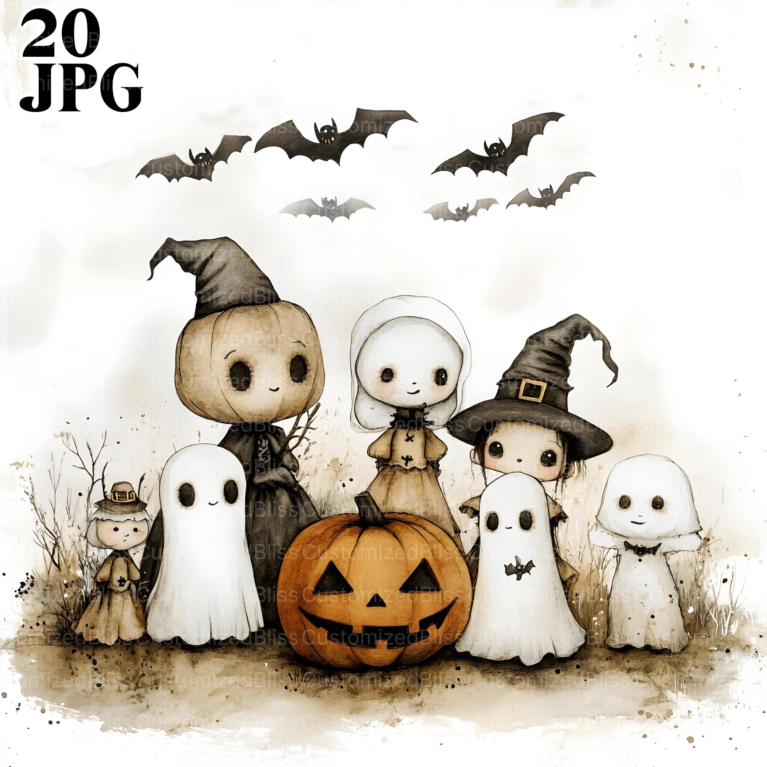 20 Cute and Spooky Halloween Monsters Clipart, High Quality Jpgs ...