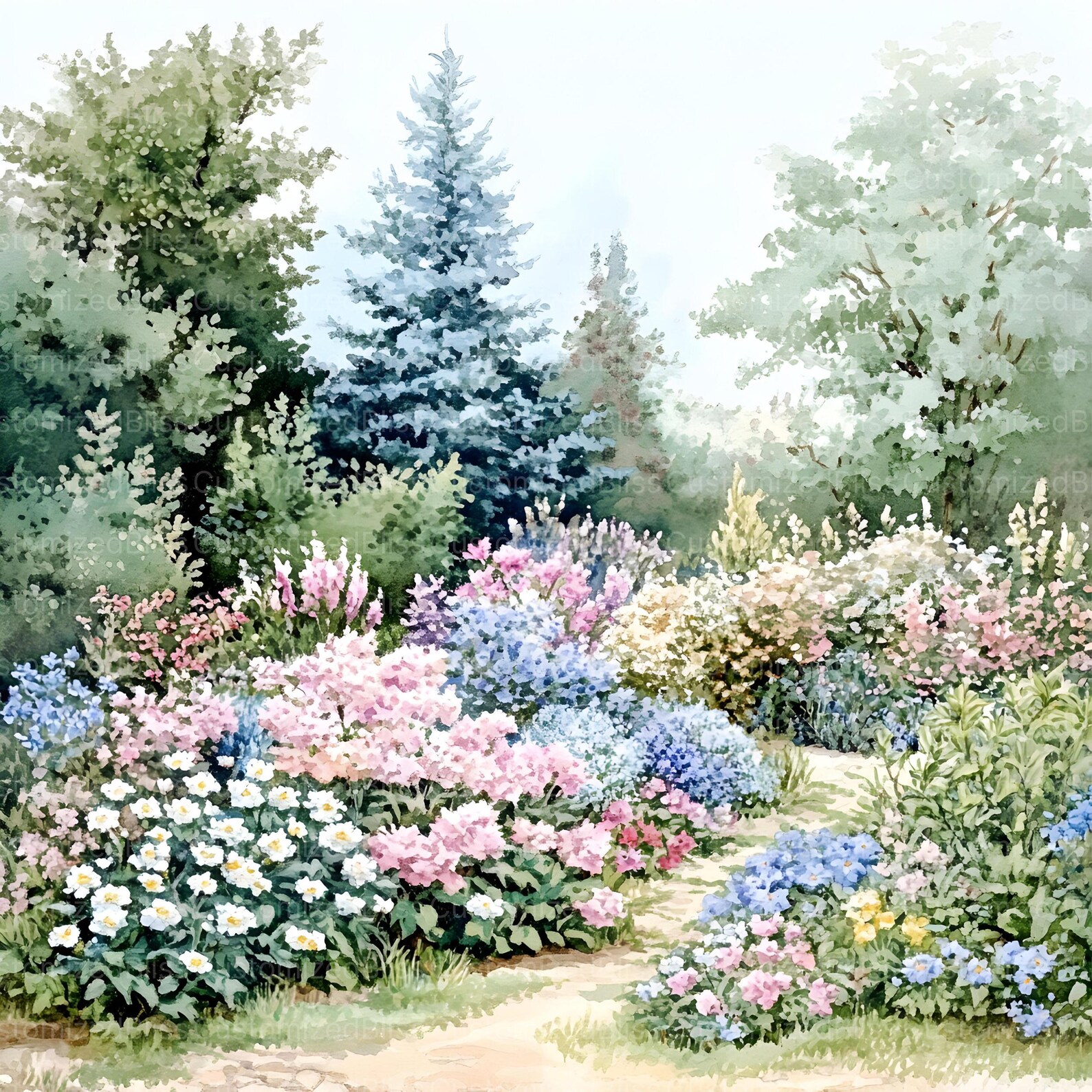 20 Watercolor Garden Clipart, Gardening Clipart, High Quality JPG ...