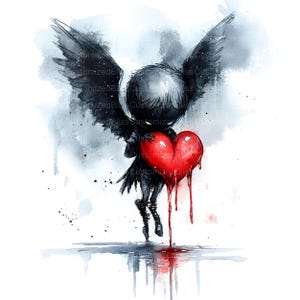 20 Gothic Cupid Clipart, Valentine Cupid Clipart, Valentine Clipart ...