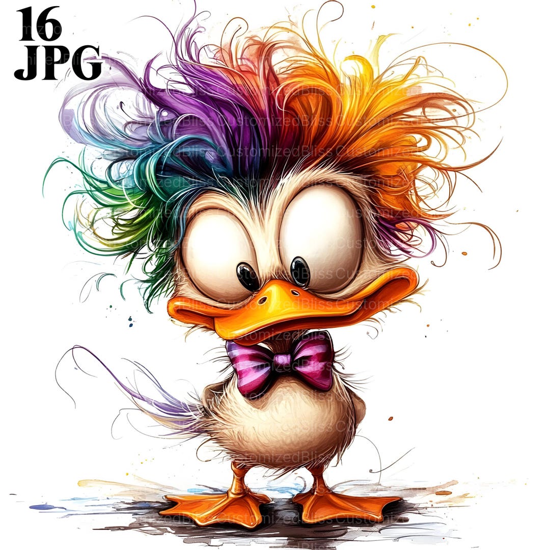 Cute Duck Clipart, Farm Animal Clipart, Rainbow Clipart, 16 High ...