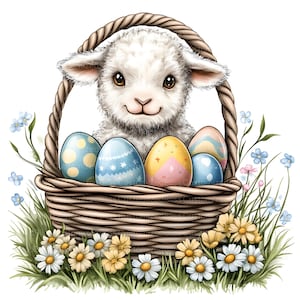 18 Easter Clipart, Easter Lamb, Sheep Clipart, Easter Eggs Clipart ...