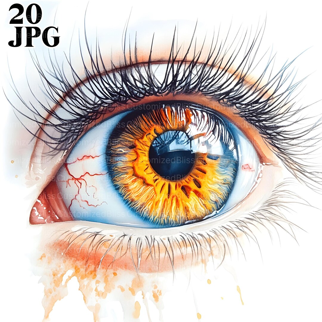 20 Colorful Eye Clipart, Abstract Eyeball Clipart, High Quality Jpgs ...