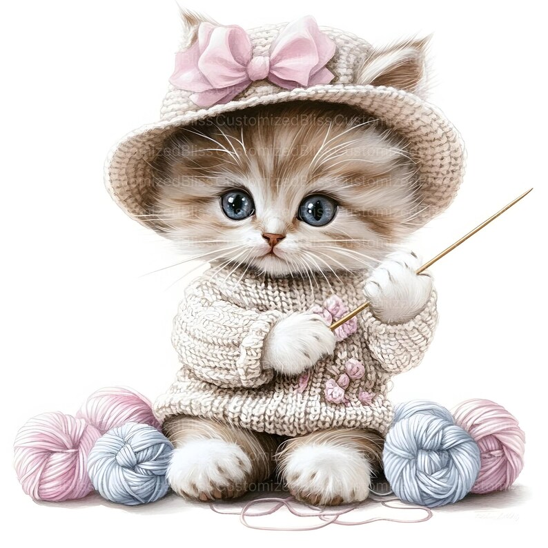 17 Kitten Clipart, Crochet Clipart, Knitting Clipart, Yarn Clipart ...