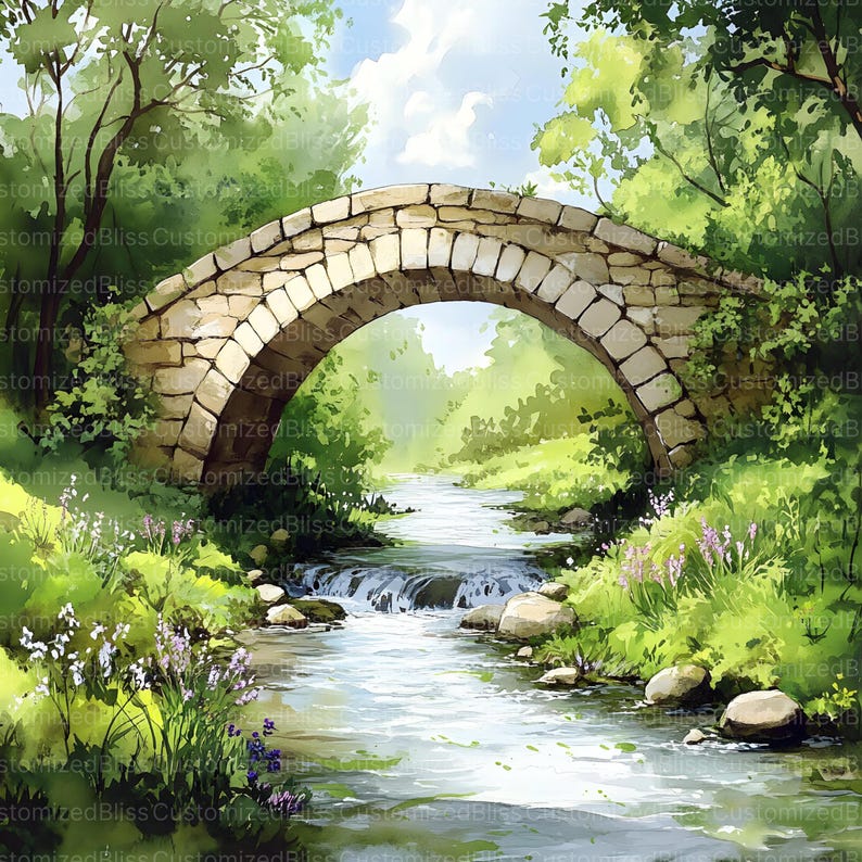 18 Bridge Over Stream Clipart, Bridge Clipart, High Quality Jpgs ...