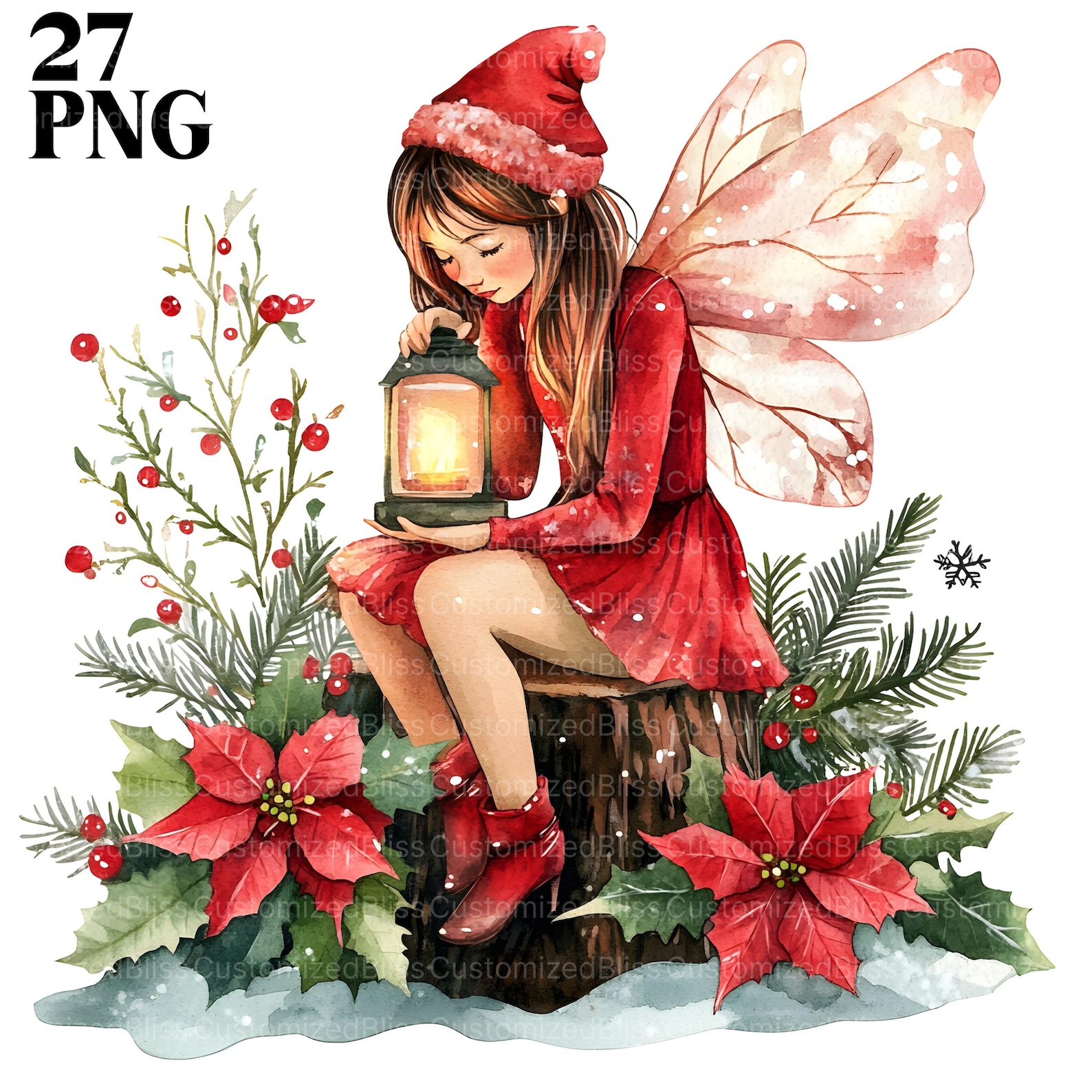 Christmas Fairy Clipart Bundle, Fairies Christmas Clipart, Christmas ...