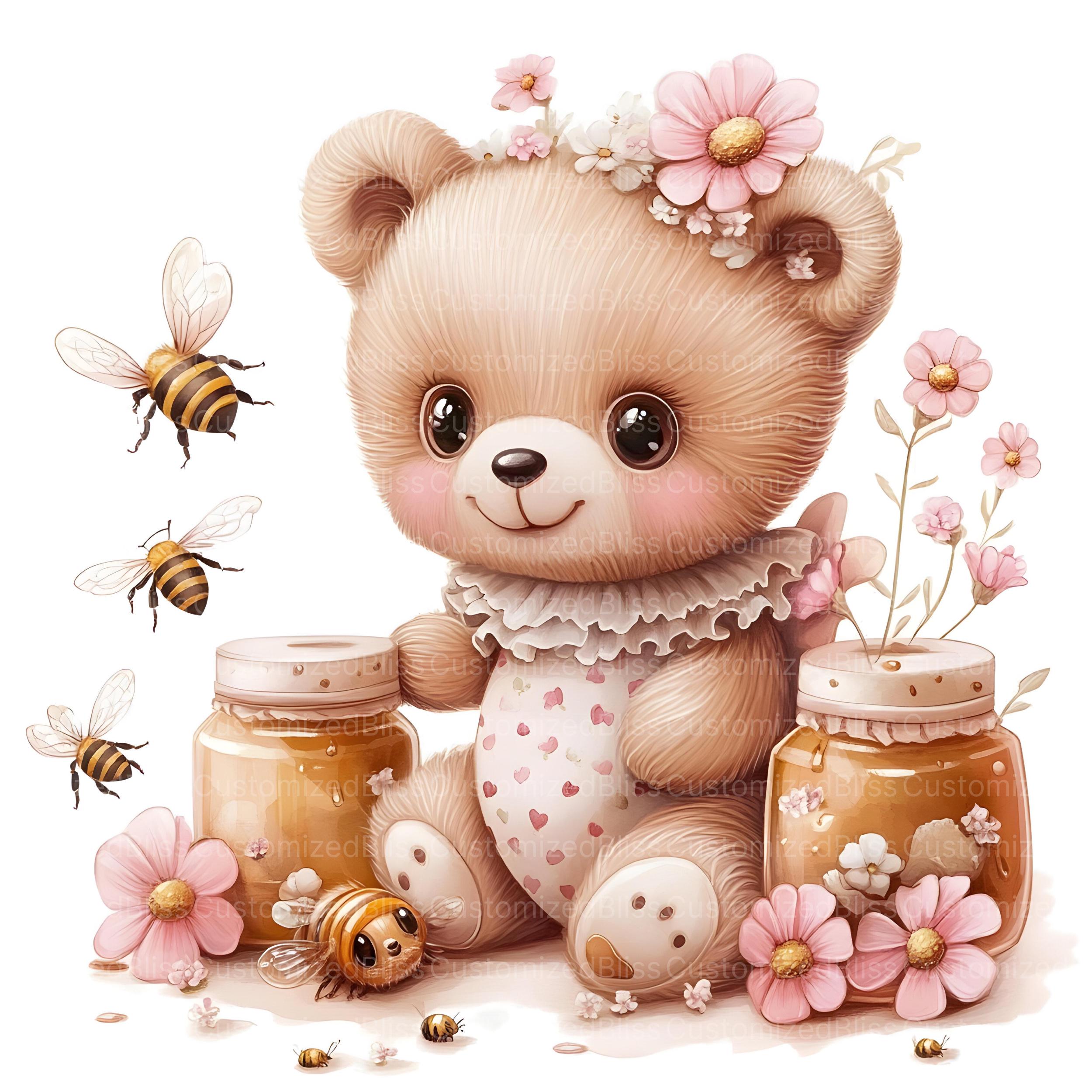 15 Bear With Honey Jars Clipart, Cute Bear, Bear Clipart, Honey Clipart ...