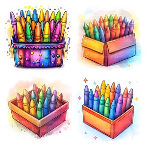 15 Crayon Box Clipart, Crayon Clipart, Colorful Clipart, School Clipart ...