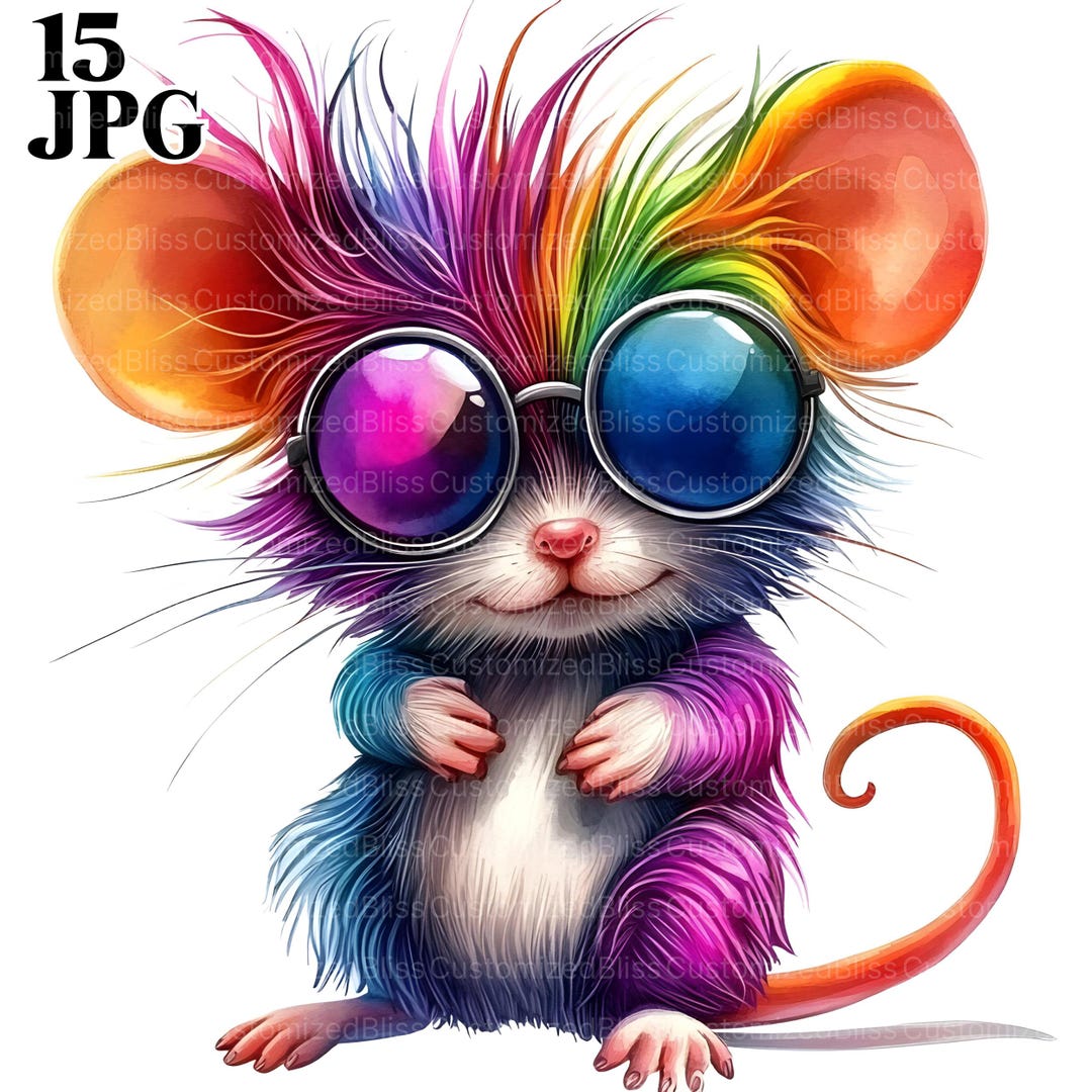 Rainbow Mouse Clipart, Mice Clipart, Baby Mouse, Rainbow Clipart ...