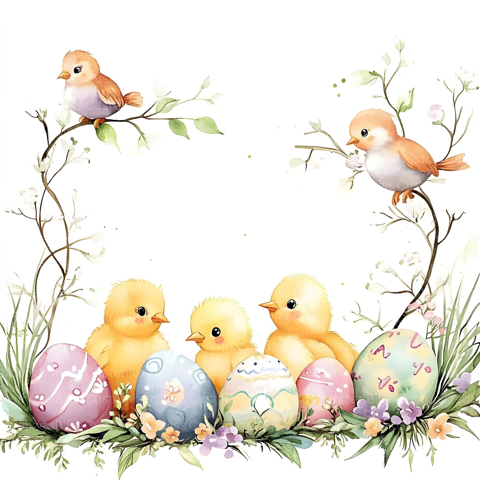 20 Easter Borders Clipart, Easter Frames, Chick Clipart, Easter Eggs ...