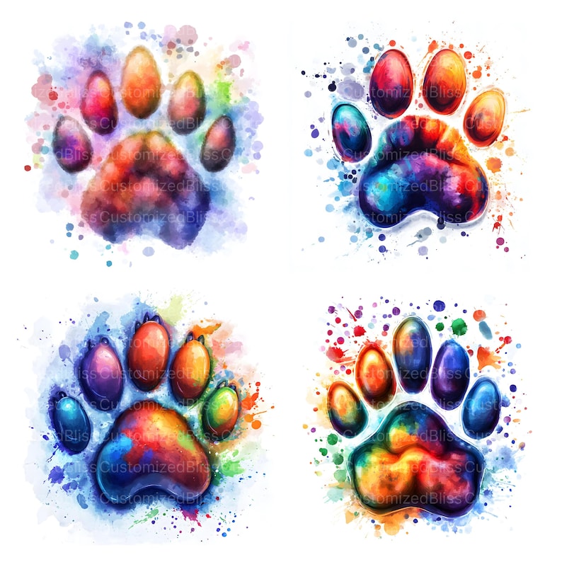 15 Paw Print Clipart, Paw Print Clip Art, Digital Paper Paw Print ...