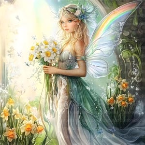 20 Spring Fairies Clip Art, Fairy Clipart, Flower Clipart, Floral ...