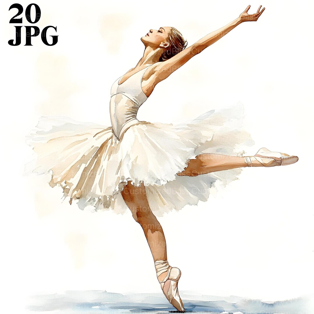 20 Dancing Ballerina Clipart, Ballet Clipart, Watercolor Ballerina ...