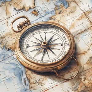 Compass and Map Clipart Bundle, Compass Clipart, 16 High Quality Jpgs ...