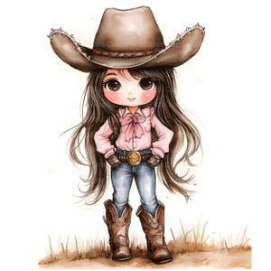 16 Cute Little Cowgirl Clipart, Western Clipart, Wild West Clipart ...