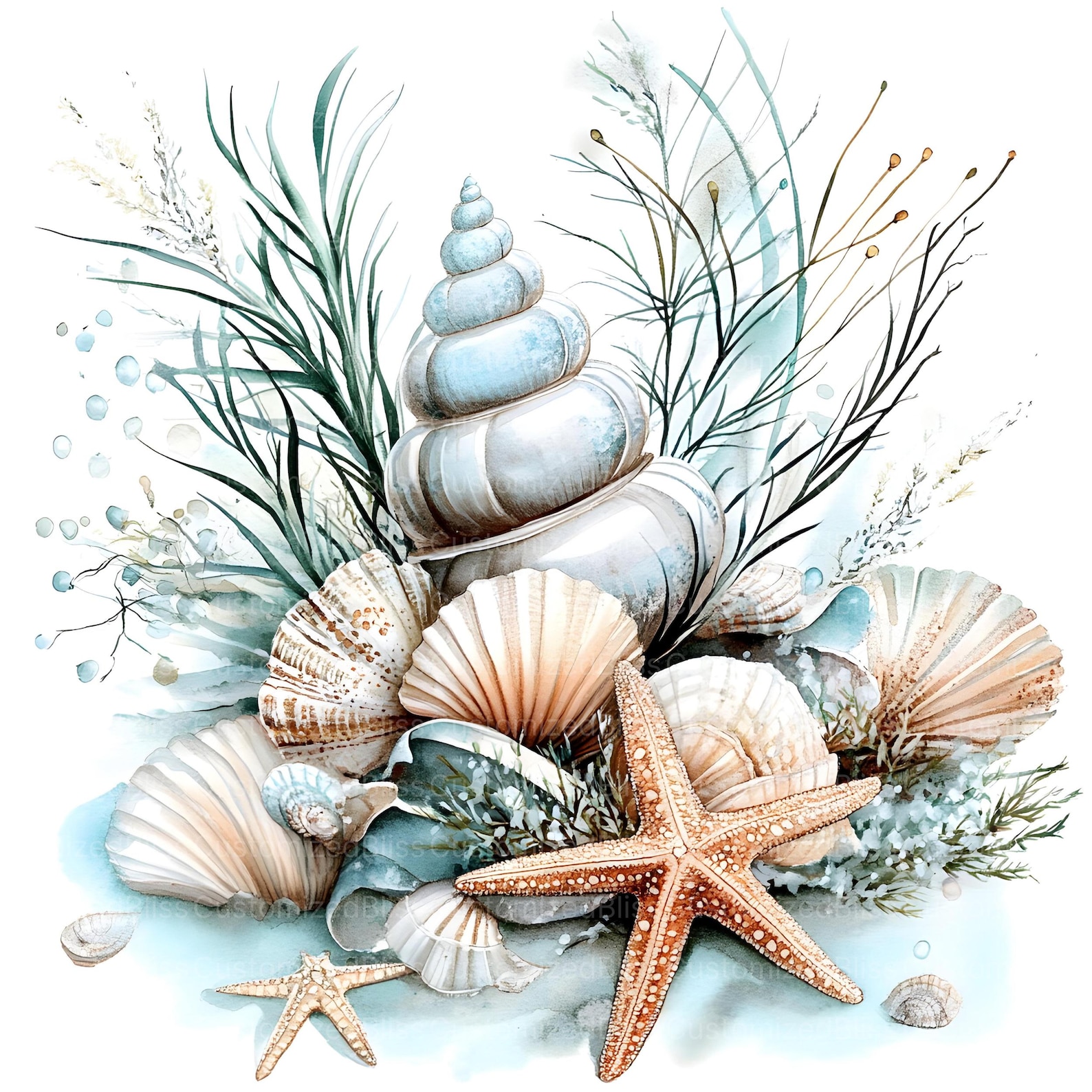 Seashell Clipart, Sea Shells Clipart, Coral Clipart, Ocean Clipart, 20 ...