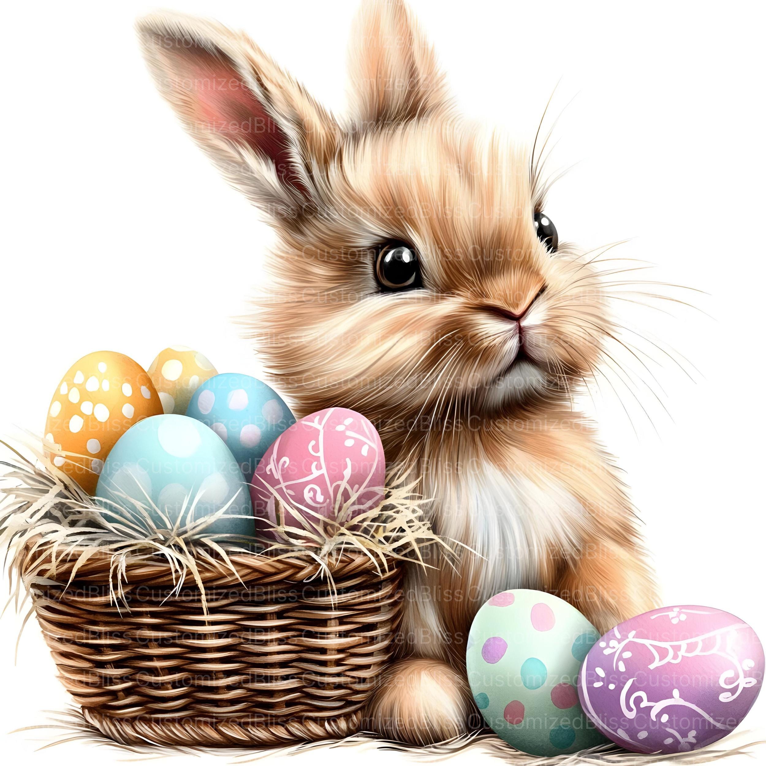 18 Easter Bunny Clipart, Cute Bunny Clipart, Easter Egg Clipart, Spring ...
