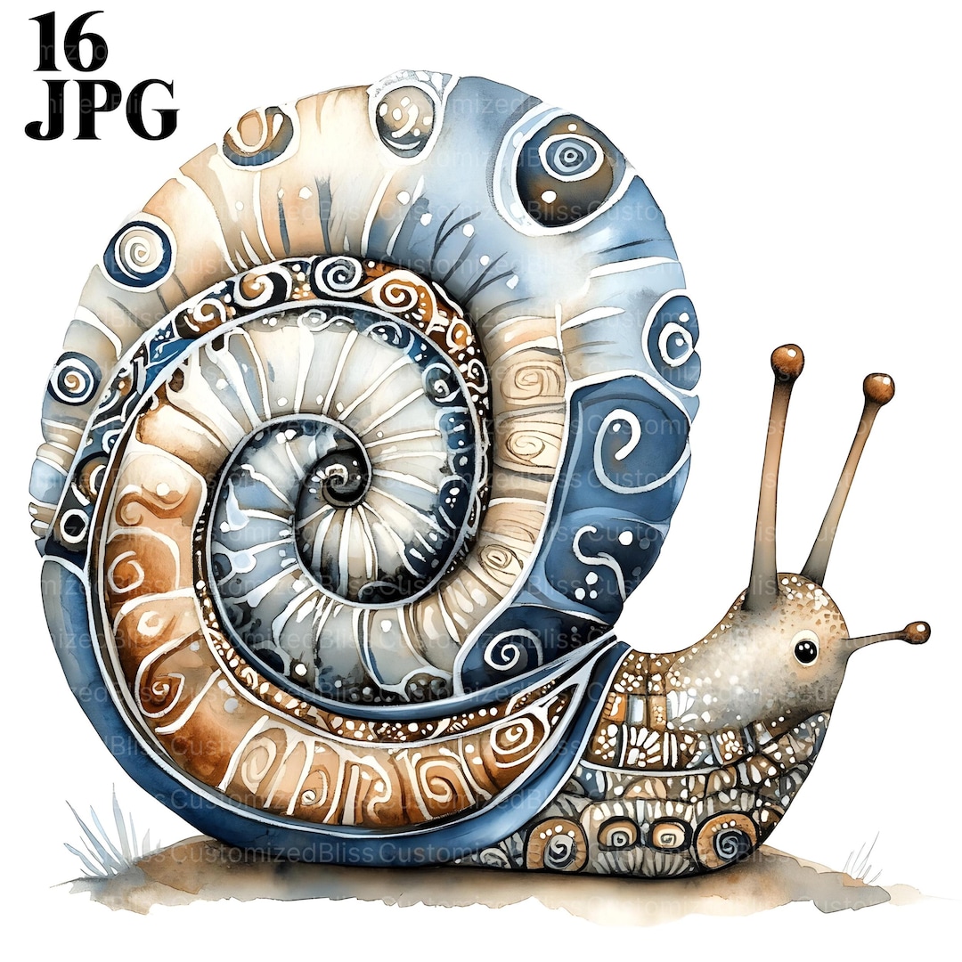 16 Snail Mandala Clipart, Folk Art Snail Clip Art, Scandinavian Nordic ...