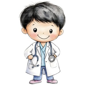 16 Cute Doctor Boy Clipart, Cute Male Doctor, Doctor Clipart, Hospital ...