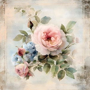 Shabby Chic Baroque Floral Page Clipart, 20 High Quality Watercolor ...