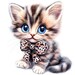 15 Adorable Kitten Clipart With Leopard Bow, Cute White Fluffy Cat ...