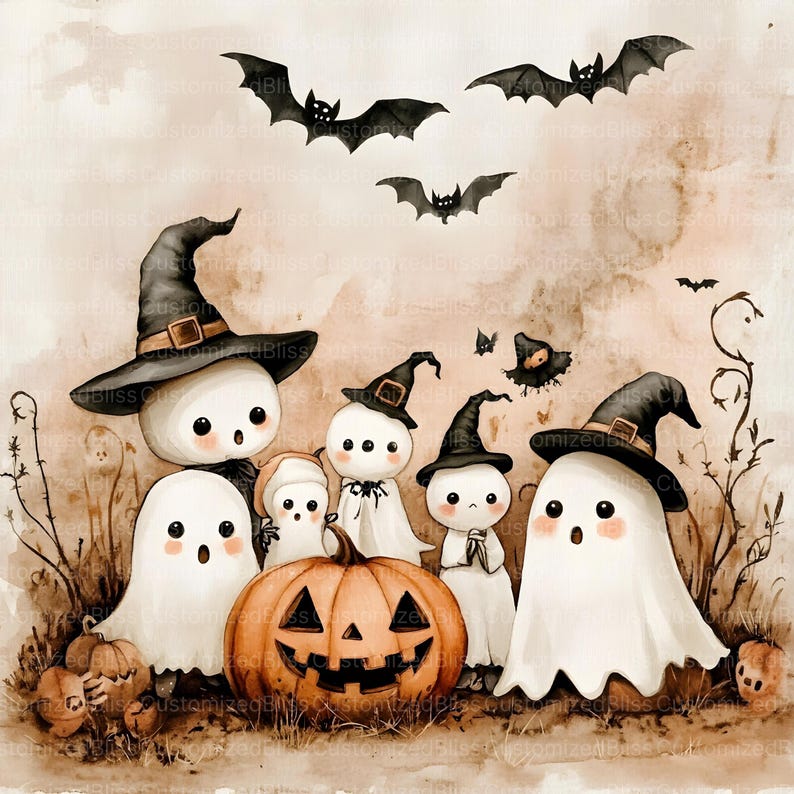 20 Cute and Spooky Halloween Monsters Clipart, High Quality Jpgs ...