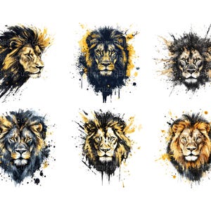 Majestic Lion Clipart, Lion Clipart Bundle, 30 High Quality Pngs, Lion ...