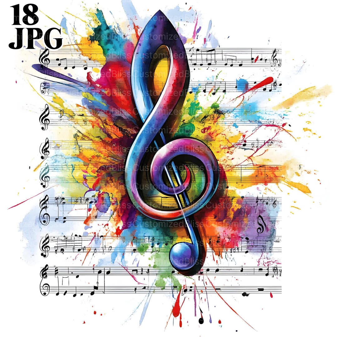 18 Watercolor Music Notes Clipart, Music Clipart, High Quality JPG ...