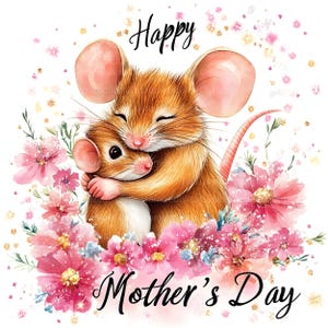 10 Cute Happy Mothers Day Clipart, Mouse Clipart, Mother Clipart, High ...