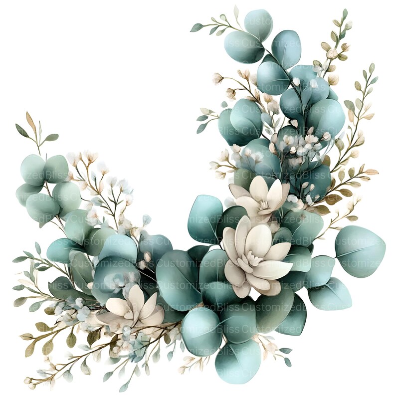 20 Flower Garland Clipart, Orchid Garland, Abstract Flower, High ...