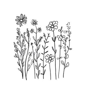 18 Doodle Wildflowers Clipart, Hand Drawn Flowers, Doodle Clipart ...