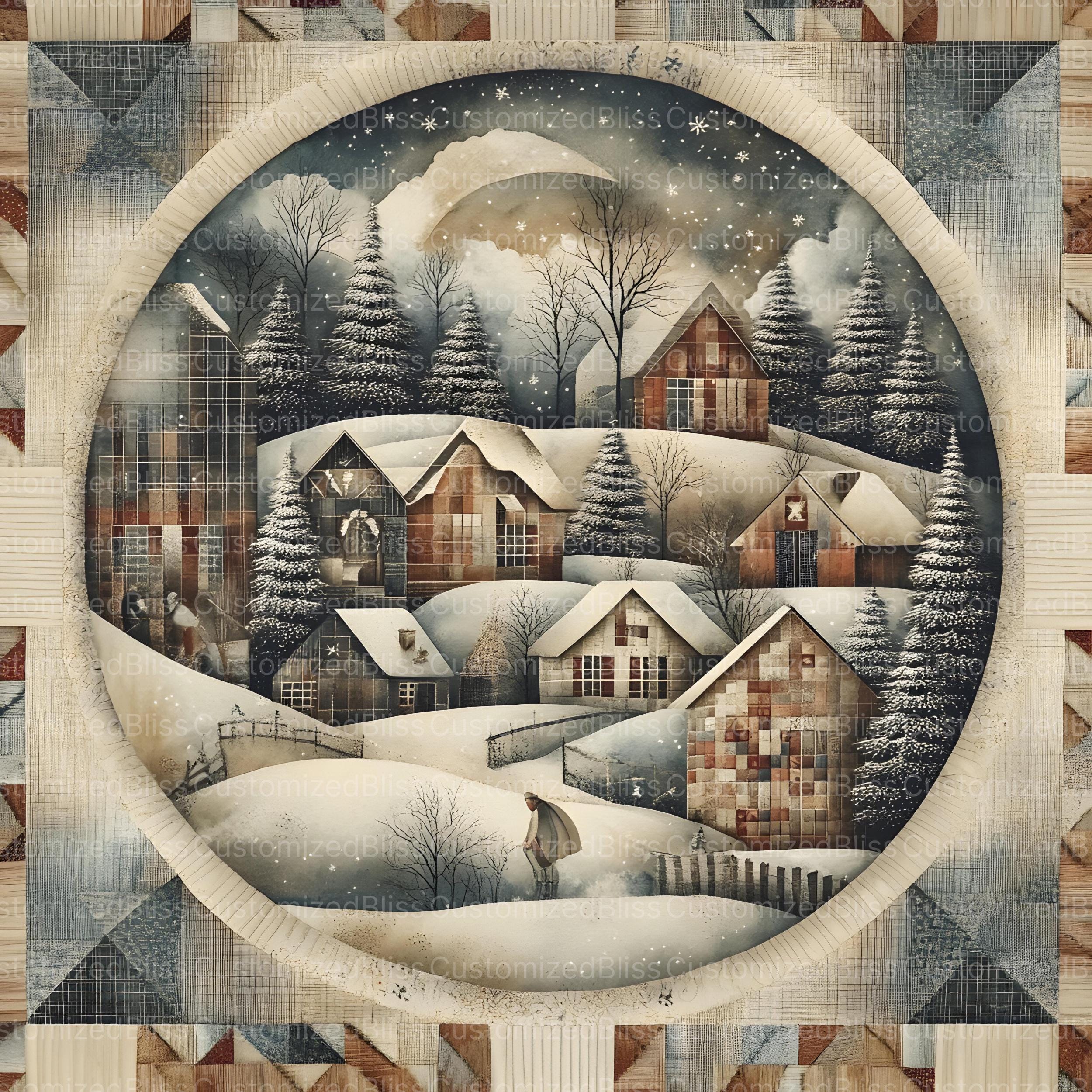 Winter Quilt Clip Art Bundle, 15 High Res Watercolor Jpgs for Junk ...