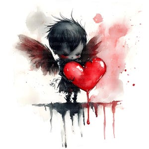 20 Gothic Cupid Clipart, Valentine Cupid Clipart, Valentine Clipart ...