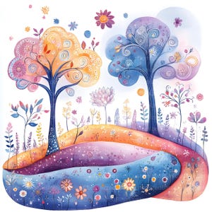 Whimsical Trees Clip Art Bundle, Forest Clipart, 20 High Quality Jpgs ...